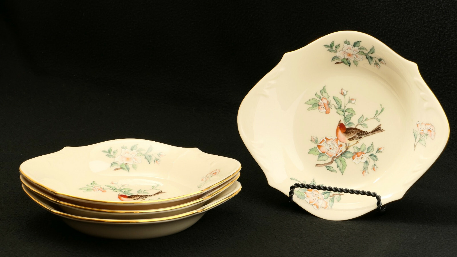 Lenox SERENADE Candy / Fruit / Dessert Bowls w/ Birds & Flowers - Set ...
