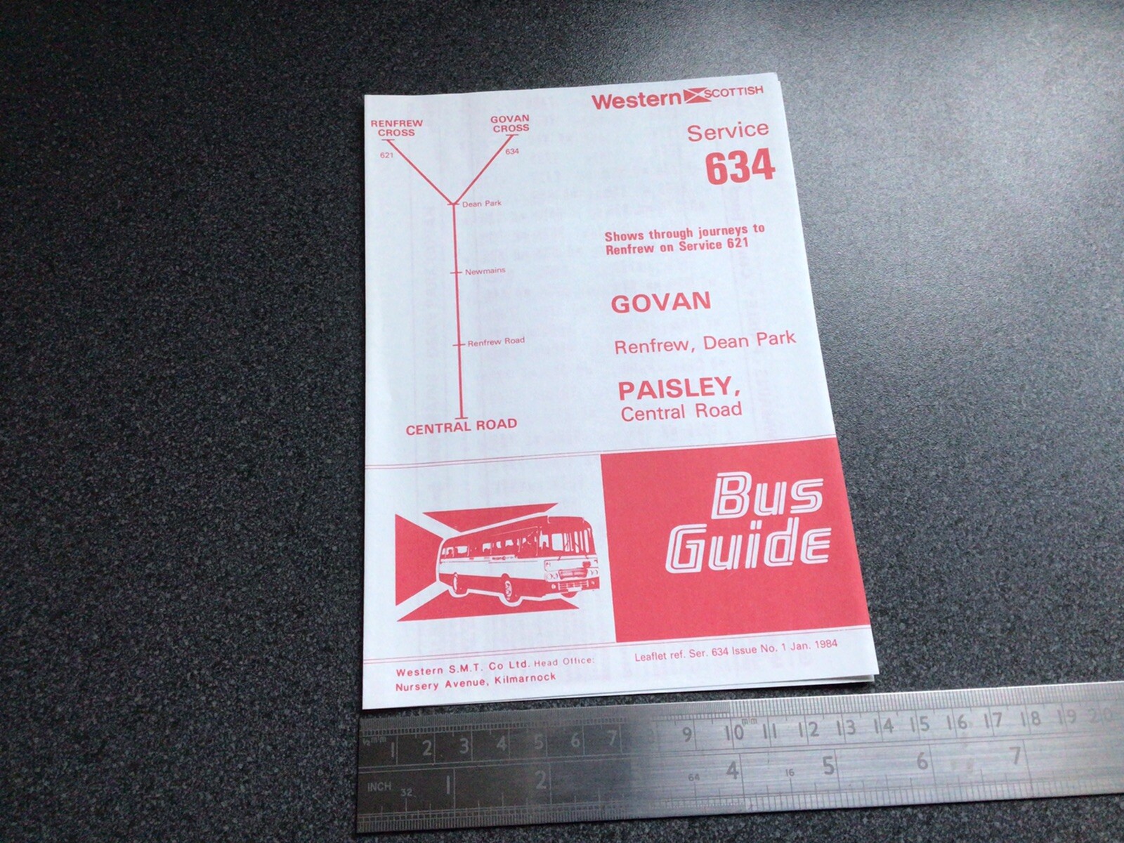 Western Scottish Bus Group Route 634 Timetable January 1984 Paisley ...