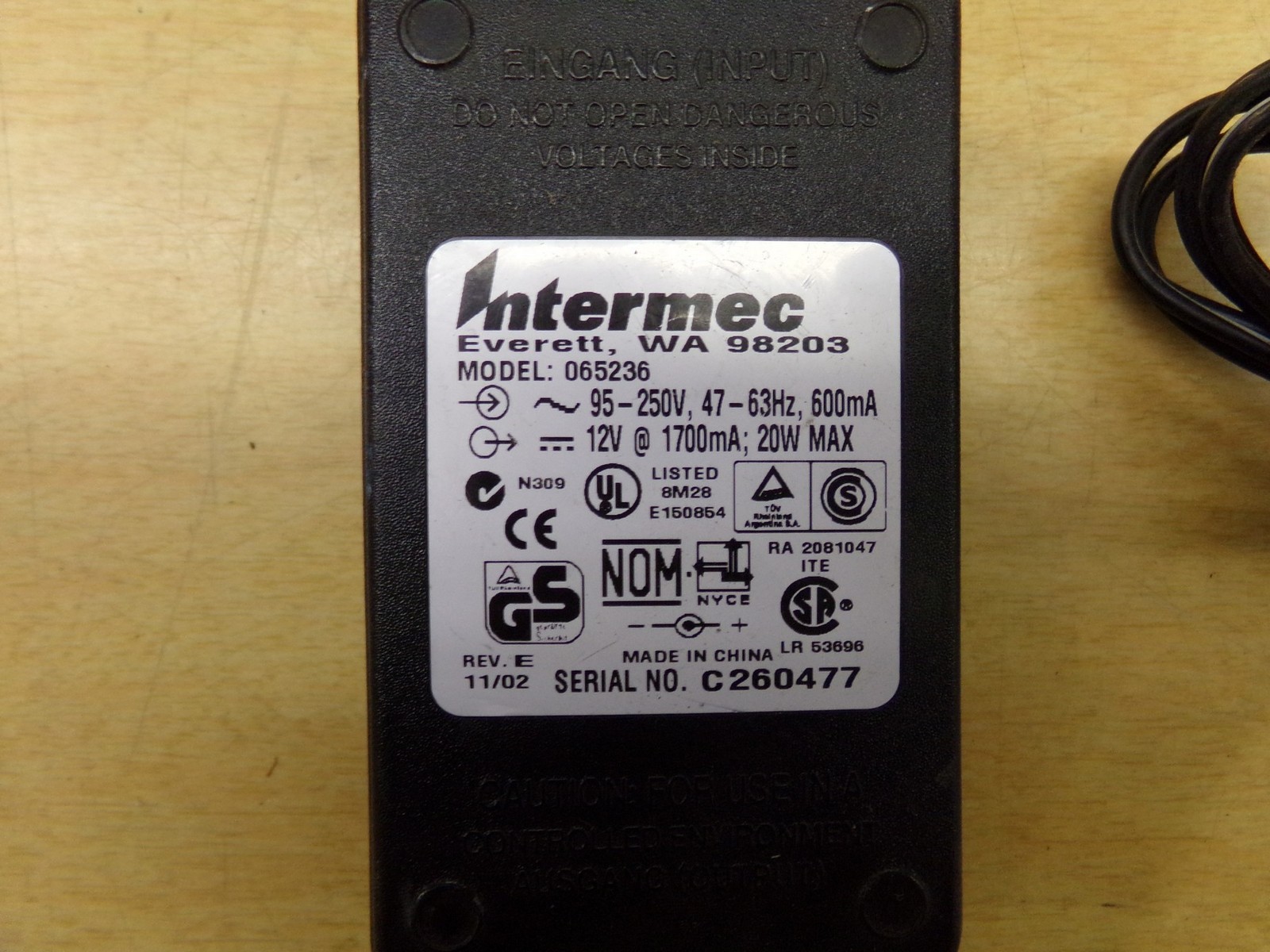 Intermec 065236 AC Adapter *FREE SHIPPING* | eBay