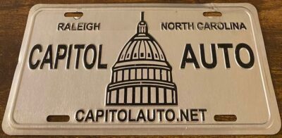 Capitol Auto Dealership Booster License Plate Raleigh North Carolina NC ...
