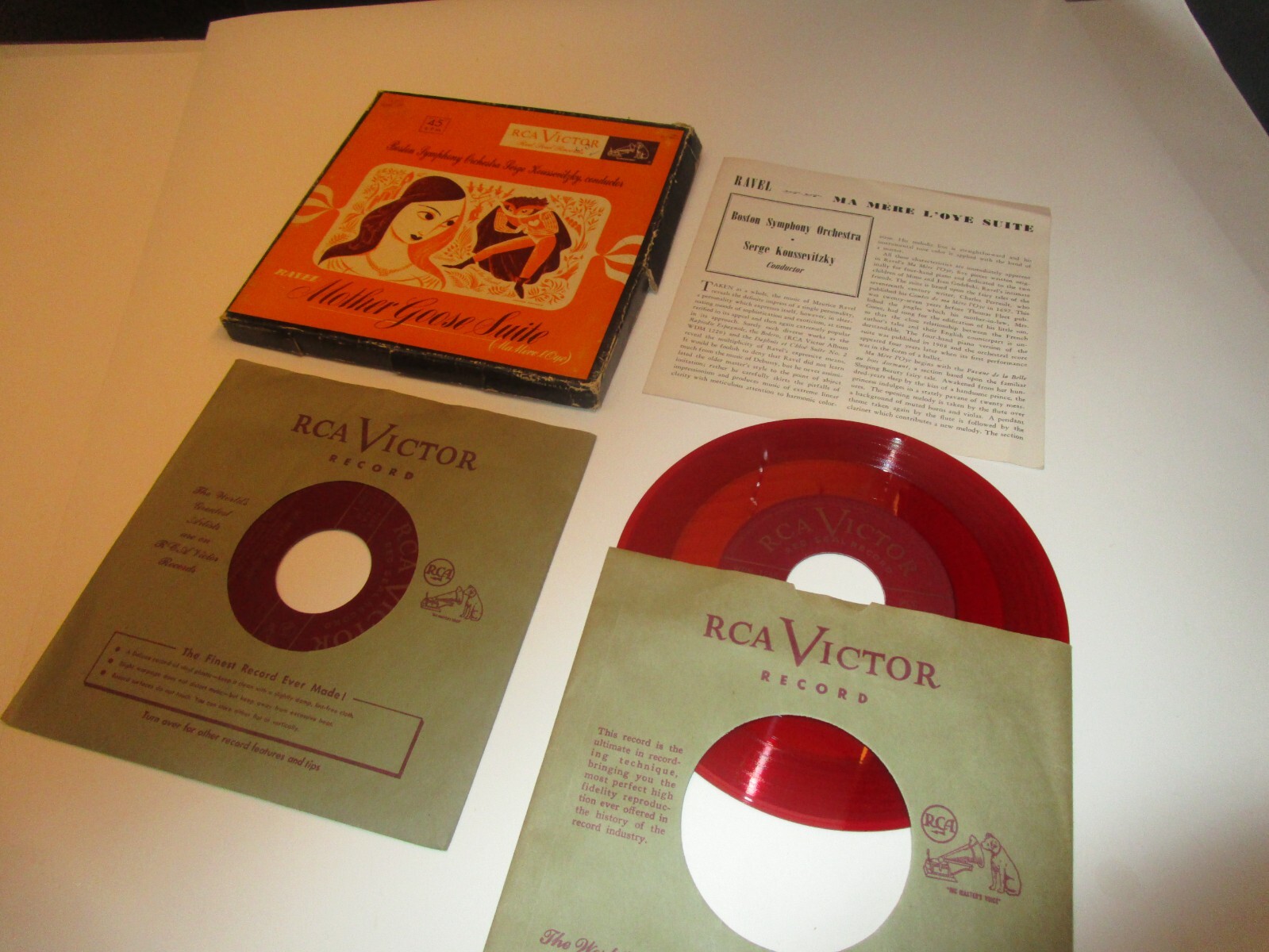 Boston sym box set mother goose wdm 268 Rare Red Vinyl 2- 45 Rpm Set ...