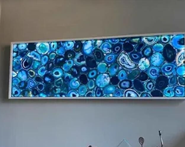 Bakclit Blue Agate Stone Interior Decoration Wall Paneling Agate Tiles ...