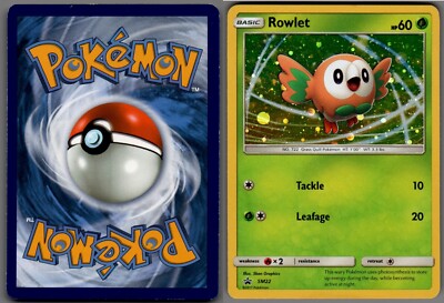 2017 Pokemon, Sun & Moon Promos, #SM22 Rowlet, Holo Black Star Promo | eBay