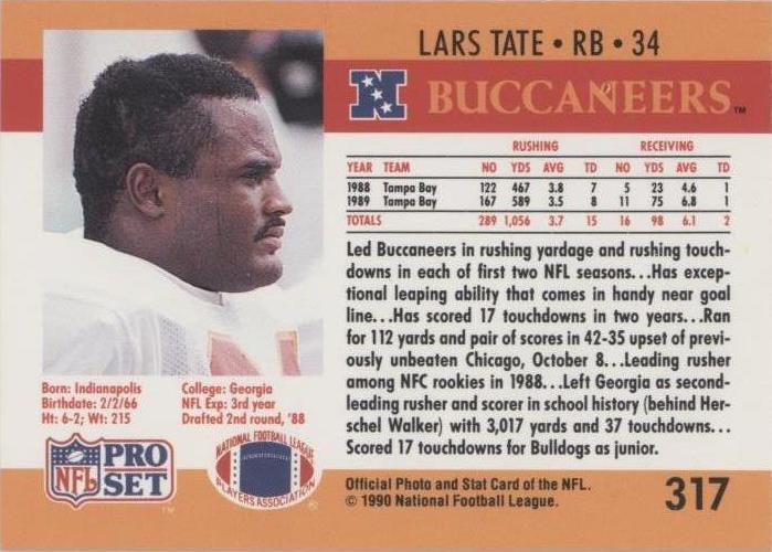 1990 Pro Set Lars Tate #317 for sale | eBay