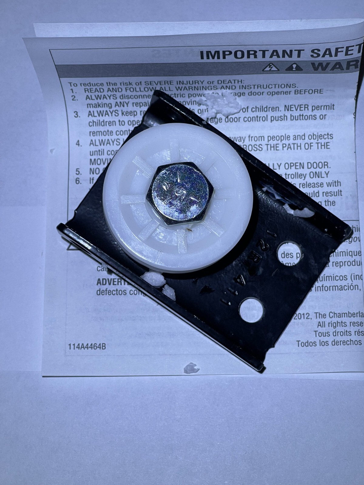 Liftmaster 41B2616 Cable Pulley Door Bracket Assembly Garage Opener ...