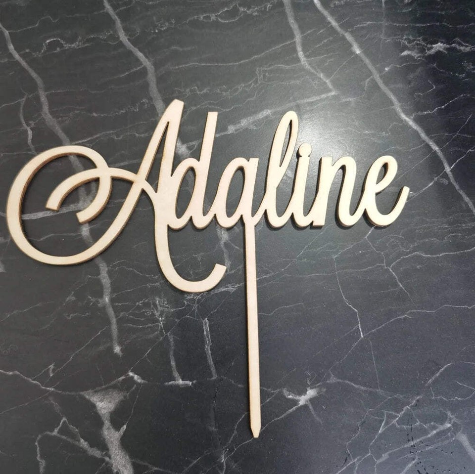 Personalized Name woodenAcrylic Cake Topper,Custom Happy Birthday Cake ...