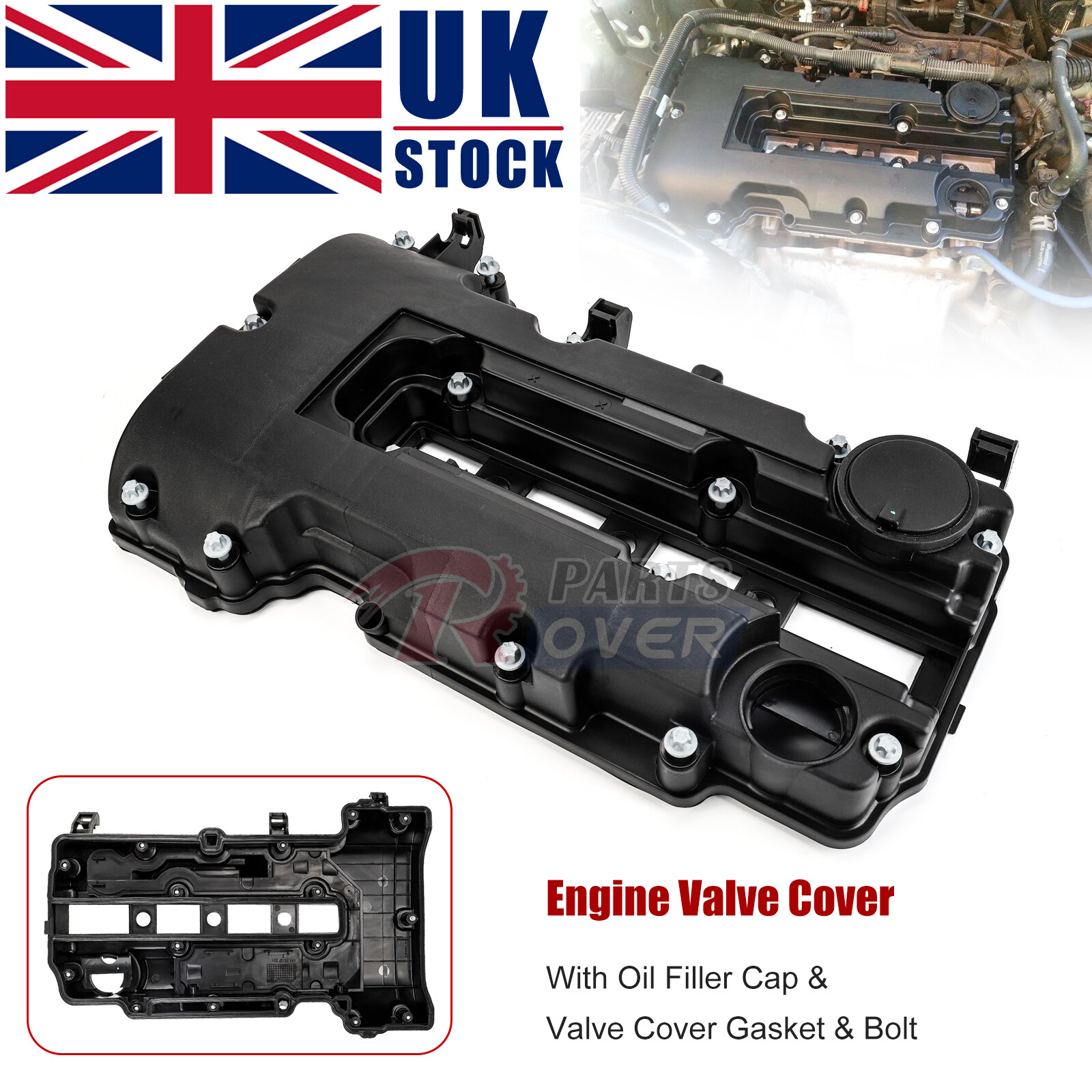 Valve Rocker Cover & Gasket For Vauxhall Astra J Corsa D E Adam ...