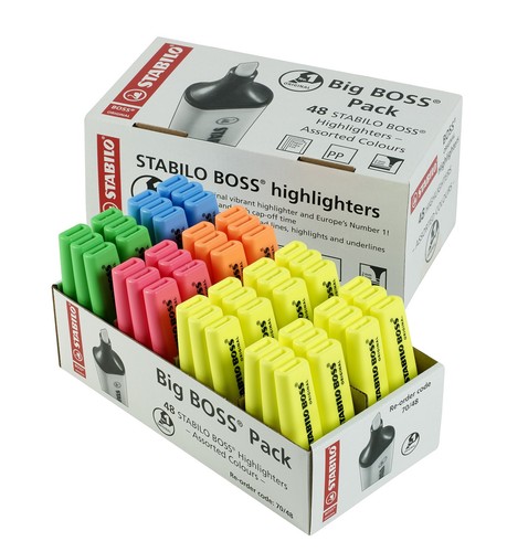 Highlighter - STABILO BOSS ORIGINAL - Big BOSS Pack of 48 - 5 x ...