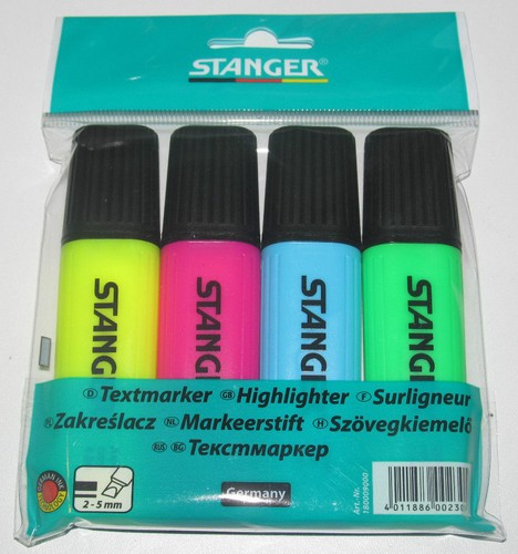 Lot Set x4 Marqueurs Fluo Fourniture Scolaire Bureautique Highlighter ...