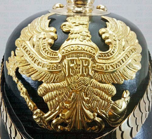 WW1 WW2 German Prussian Pickelhaube Leather Helmet Imperial Hat Officer ...
