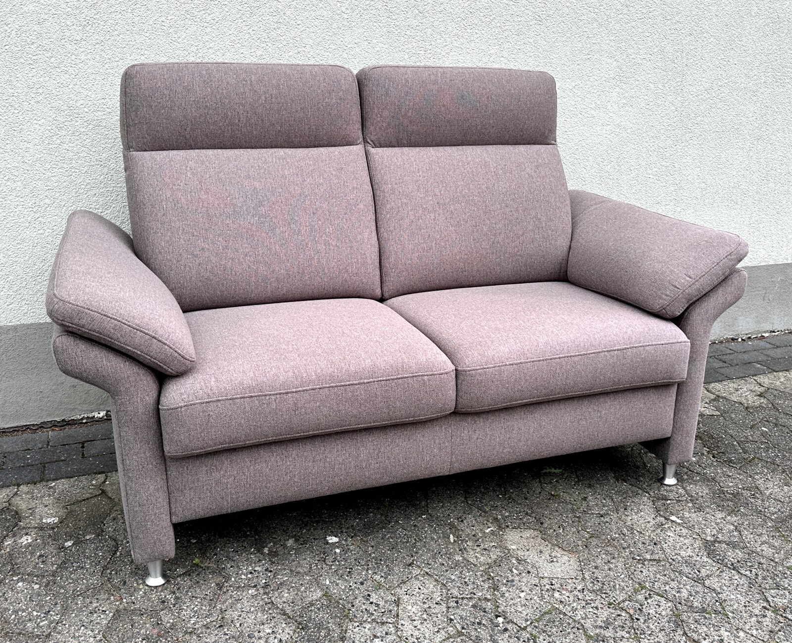 Concept Carina Sofa 2-Sitzer Polstersofa Couch Stoff Grau mit Federkern ...