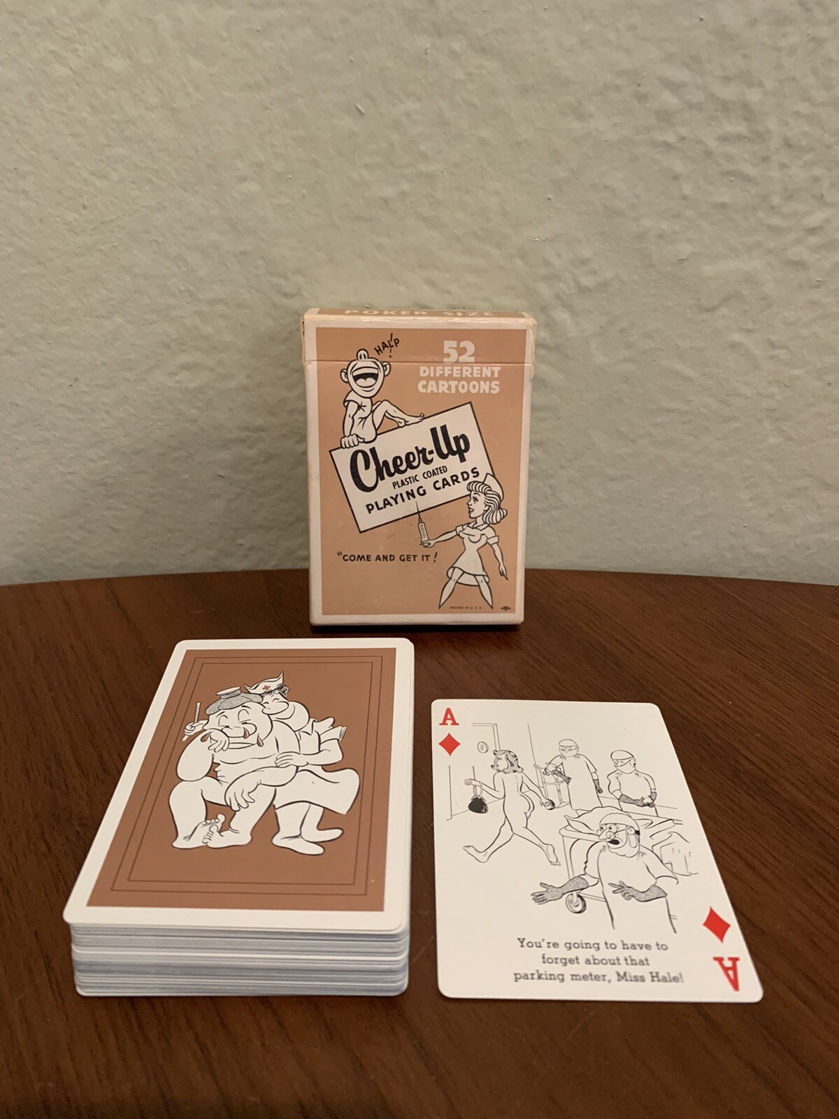 Stancraft Playing Cards Vintage CHEER - UP Plastic Coated 52 Different ...