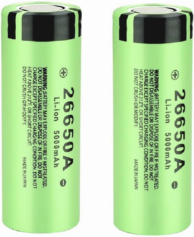 26650 Battery, 2 Pcs 3.7V Genuine26650 Flat Top Battery 26650 ...