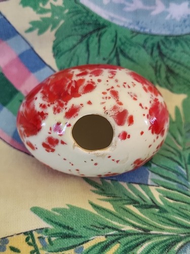 Vintage Rare Collectible Ceramic Mottled Bright Red White Easter Egg ...