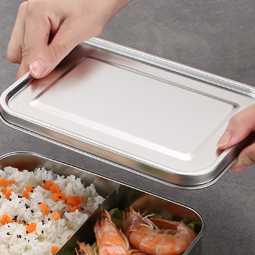 Double Layer 1400ml Stainless Steel Lunch Box with Secure Buckle for ...