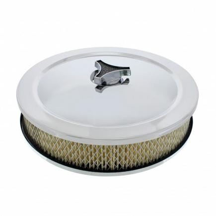 United Pacific S1107 Air Cleaner Assembly 10" Round, Chrome, Low ...