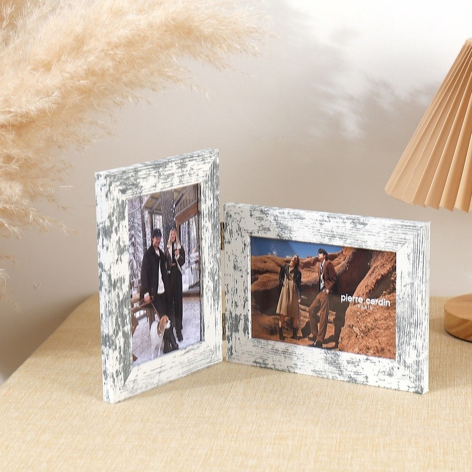 Wood Composite 6 Inch Photo Frame with Retro Design and Folding Hinge ...