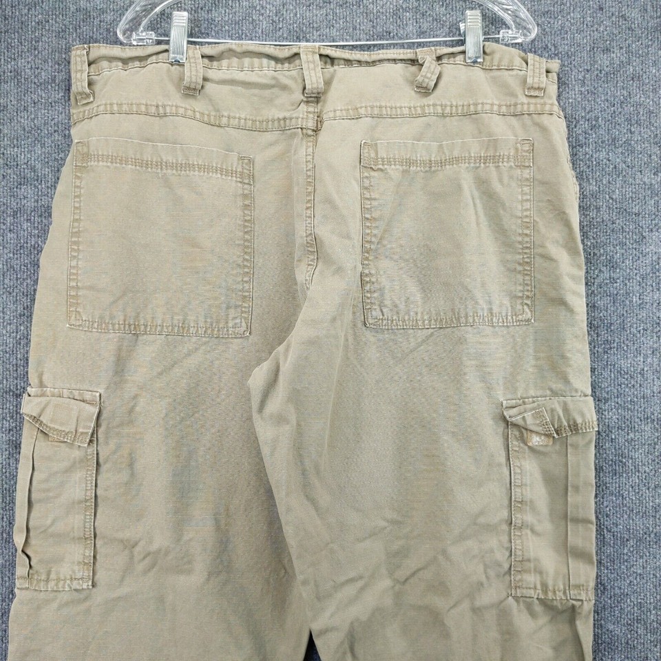 Wrangler Mens 38X30 Straight Leg Loose Cargo Pants Tan Khaki Brown | eBay