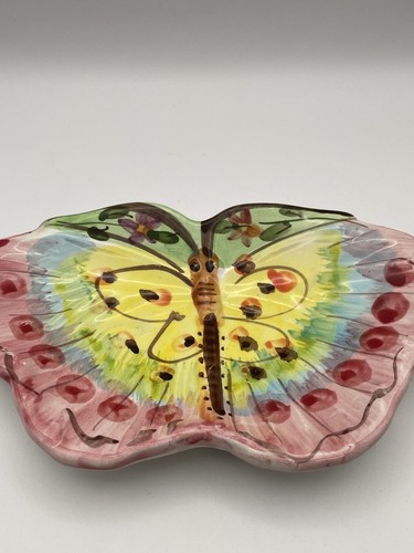 Vintage World Bazaar Ceramic Hand Painted Butterfly Trinket Dish | eBay