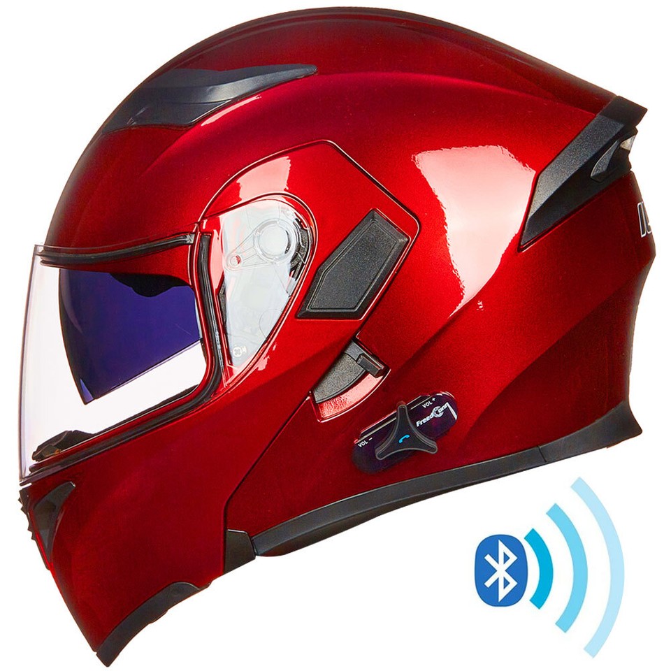 ILM Bluetooth Full Face Modular Motorcycle Helmets Dual Visor Intercom ...