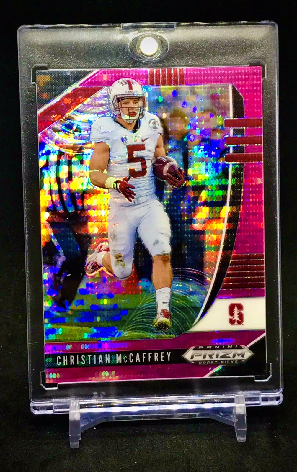 CHRISTIAN McCAFFREY Card Prizm SP Refractor Pink Border 🔥 - Mint NM 💎 ...