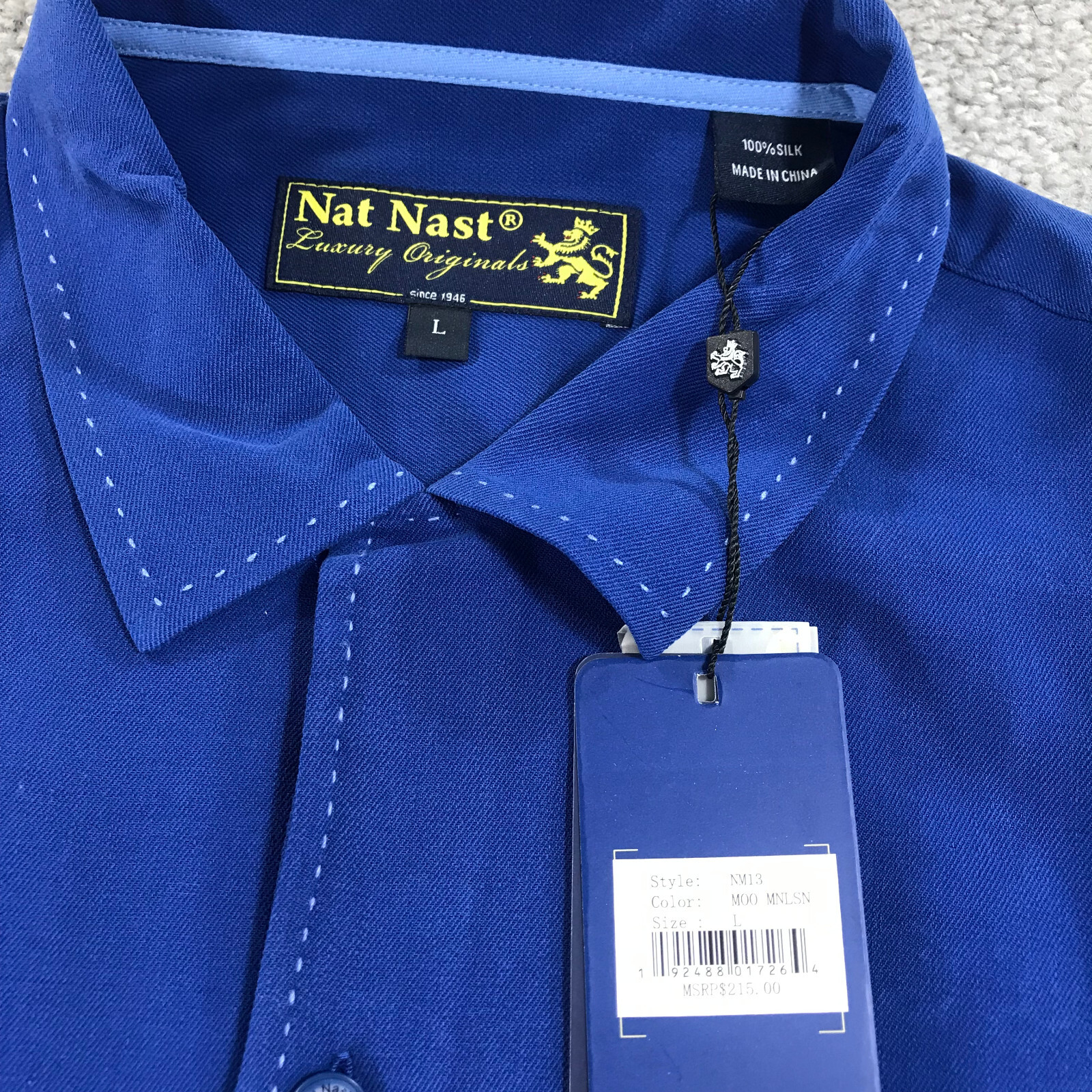 Nat Nast Shirt Mens Large Button Up Silk Limited Edition Lone Wolf Car ...