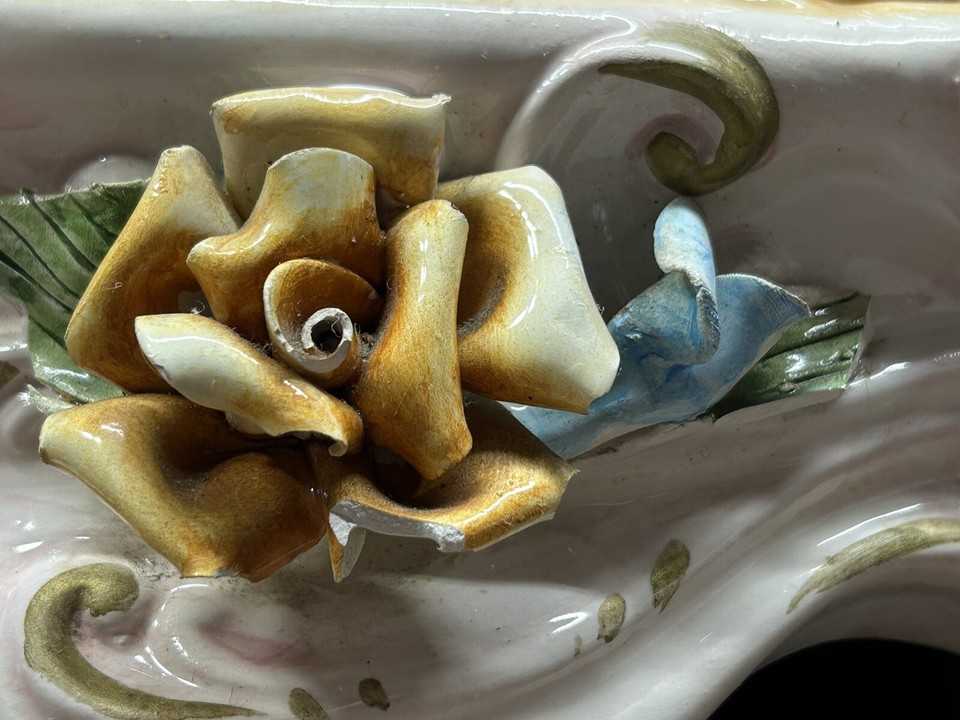 Capodimonte Four Figurine & Musical Pieces HUGE Lamp Shade Fringe ...