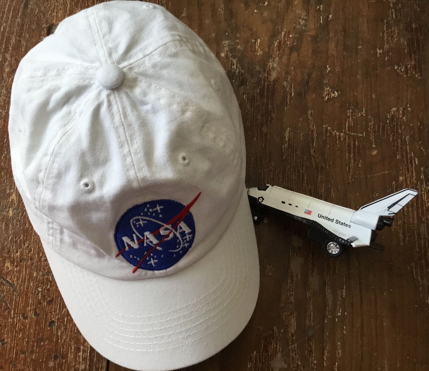 White NASA LOGO HAT CAP SPACE CURVED BILL ADJUSTABLE… - Gem
