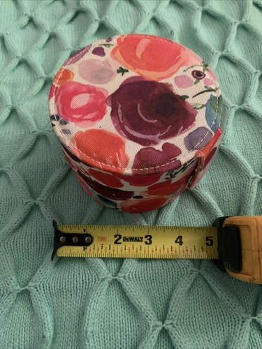 KATE SPADE SWING FLORAL TRAVEL ORGANIZER COSMETICS JEWELRY ROUND BOX ...