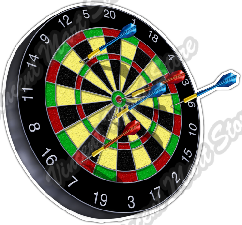 Dart Board Darts Bar Bulls Eye Sport Game Car Bumper Vinyl Sticker ...