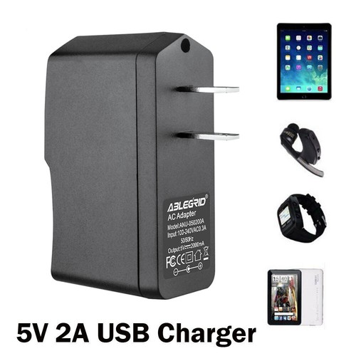 AbleGrid AC 100V-240V USB Power Charger Adapter DC 5V 2A US For Pad ...