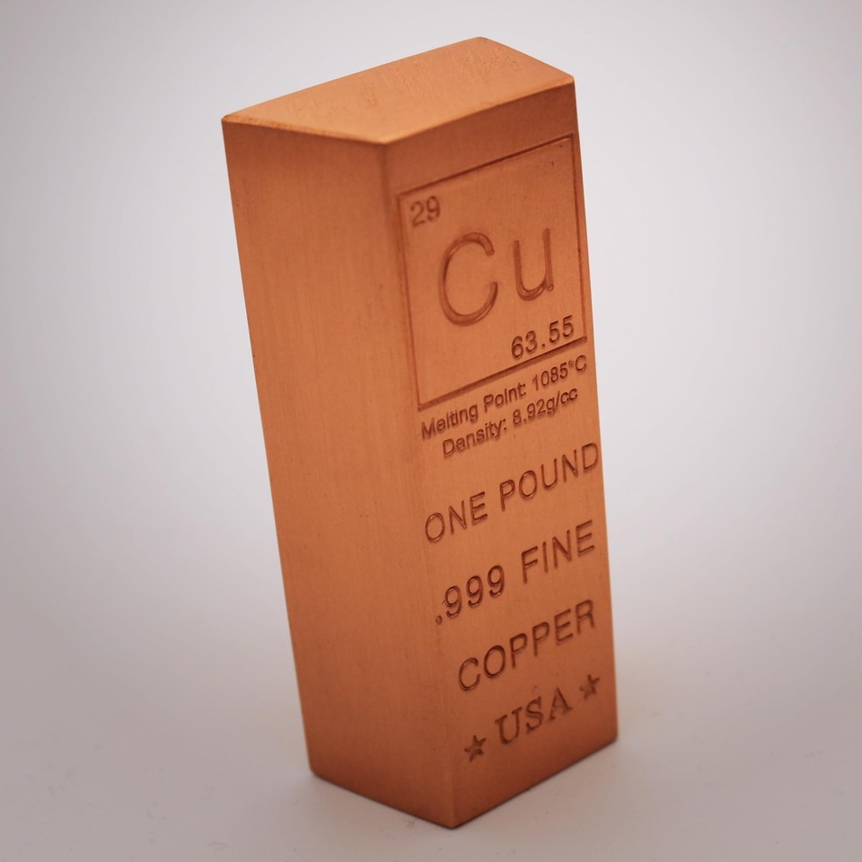 1 Pound Copper Bar Ingot Paperweight - 999 Pure Chemistry Element ...