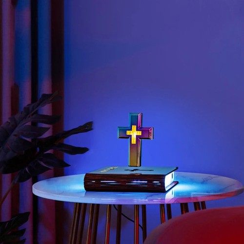 Levitating Cross Christian Cross Decorations Holy Bible Base | eBay