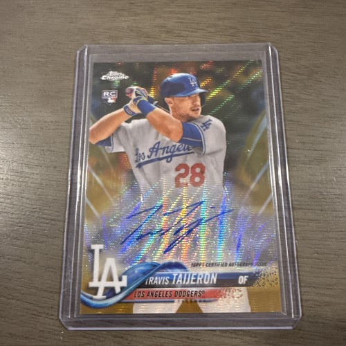 2018 Topps Chrome Update Travis Taijeron Gold Wave Refractor Rookie ...