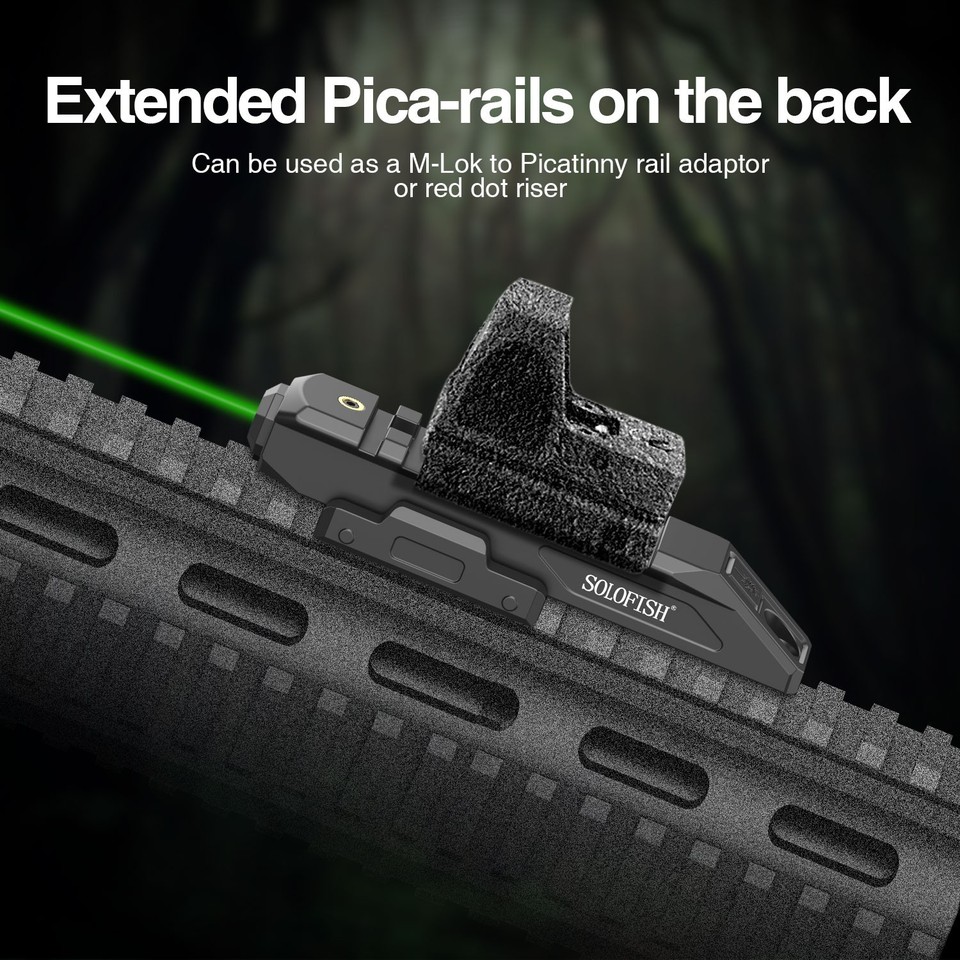 SOLOFISH M-Lok Mounted Green Laser Sight w/ Picatinny Rail Magnetic ...