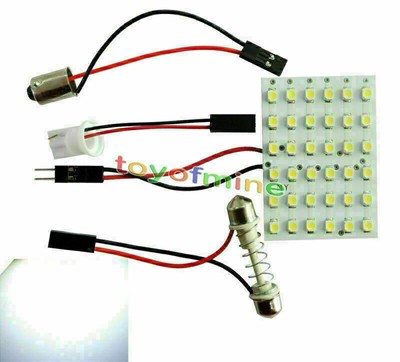 T10 BA9S 36 SMD LED Festoon Interior Light Dome Bulb Adapter Lamp White ...