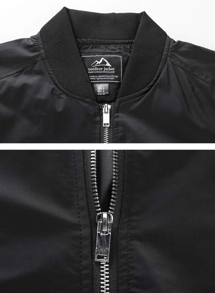 Men's Lightweight Bomber Jacket Baseball Coat Full-Zip Casual Spring ...