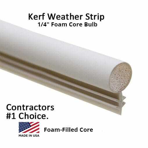 1/4" (Foam-Filled) Window Kerf Slot Sash Weatherstrip Seal Bulb [Wht ...