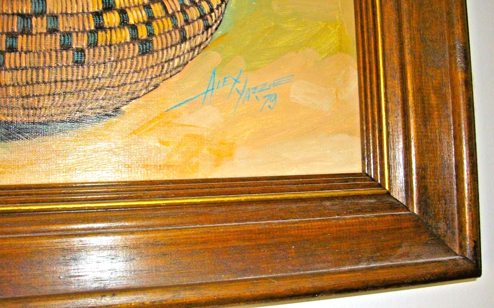 Navajo Original Framed Oil Painting by Alex Yazzie Collectible Native ...