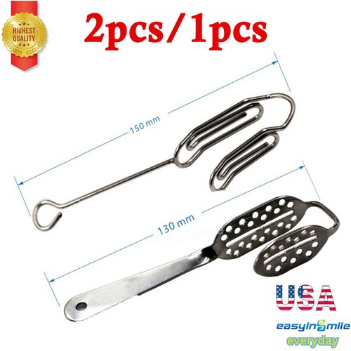 2Pcs/1Pcs Dental Metal Impression Bite Tray Denture Autoclavable 15cm ...
