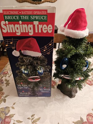 VTG Bruce The Spruce Singing Christmas Tree Animated Lights original ...