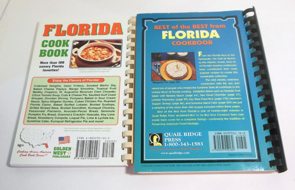 FLORIDA COOKBOOK LOT Best of the Best From FL AND Cooking Across ...