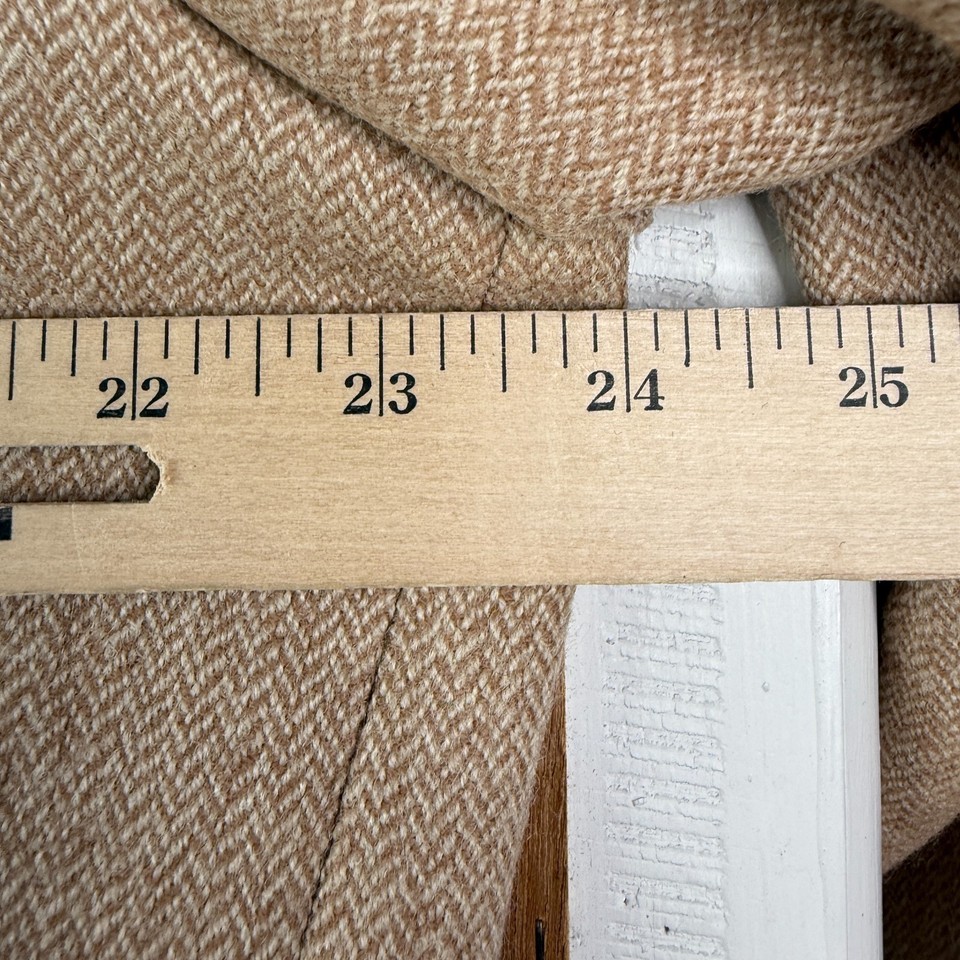 Bespoke Sport Coat Mens 46S Tan Herringbone Tweed 1 Button Peak Lapel Canvas | eBay