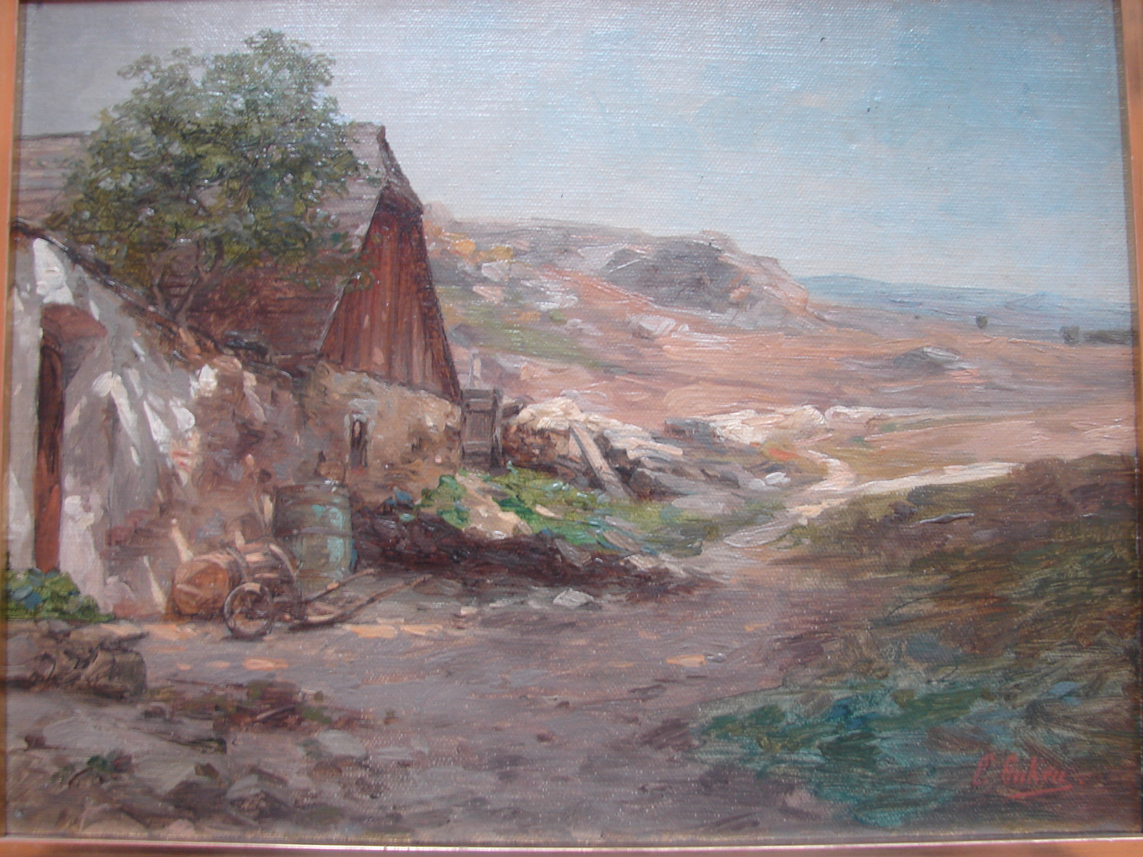 kleines Ölgemälde "ländliche Idylle", Carl (Eduard) Onken, Jever 1846 ...