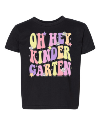 Oh Hey Kindergarten Daisy Glitter Stars Toddler Crew Graphic TShirt | eBay