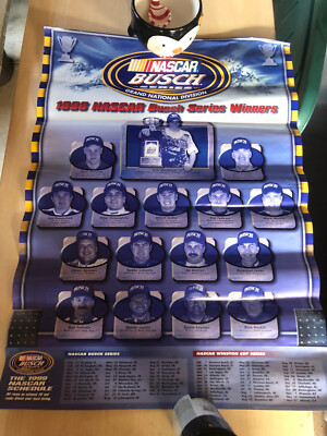 1998 Busch Series NASCAR Winners Poster / Schedule 26" x 19" #N9 | eBay