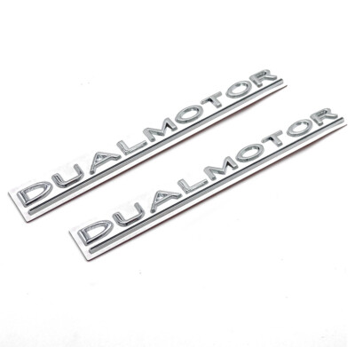 Pair Dual Motor Underlined Letters Emblem 3D Badge Car Rear Trunk ...
