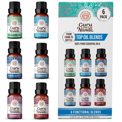 Essential Oil for Aromatherapy & Diffusers - Set of 6 Blended Scents ...