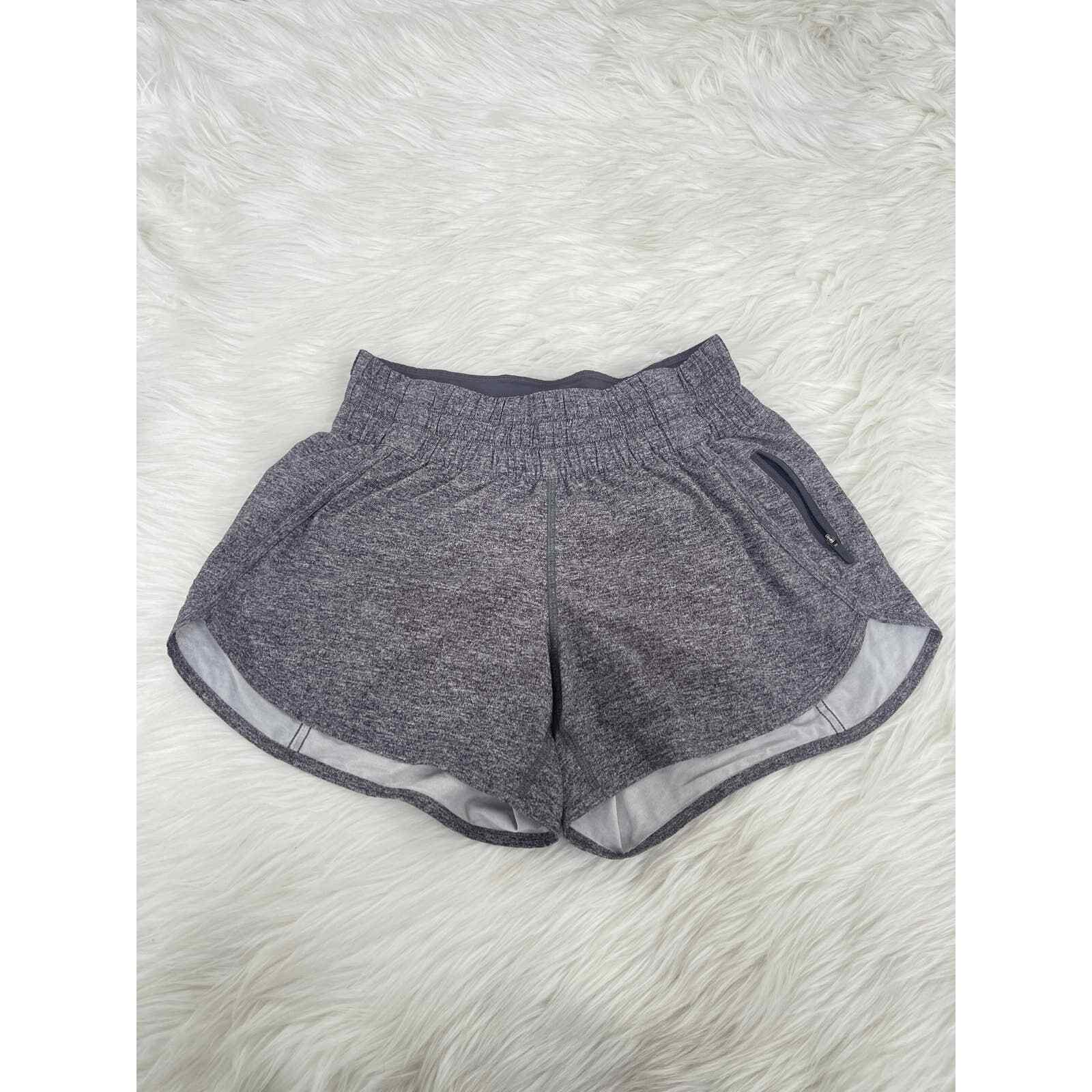 Lululemon Tracker Short V 4" Heathered Black Sz 6 Swi… - Gem
