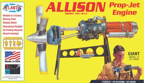 ATLANTIS H1551 ALLISON PROP-JET ENGINE 1/10 MODEL KIT - FACTORY SEALED ...